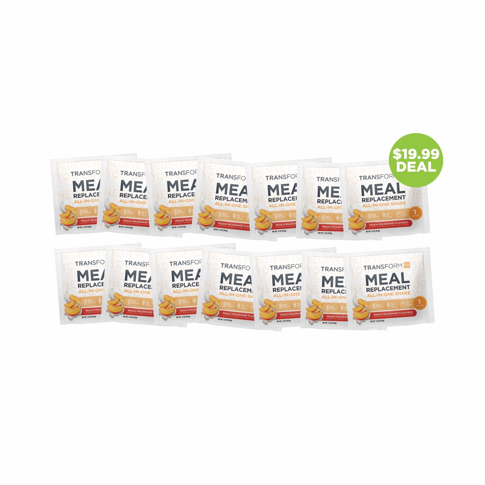 14 Peach Milkshake Shake Packs - TransformHQ
