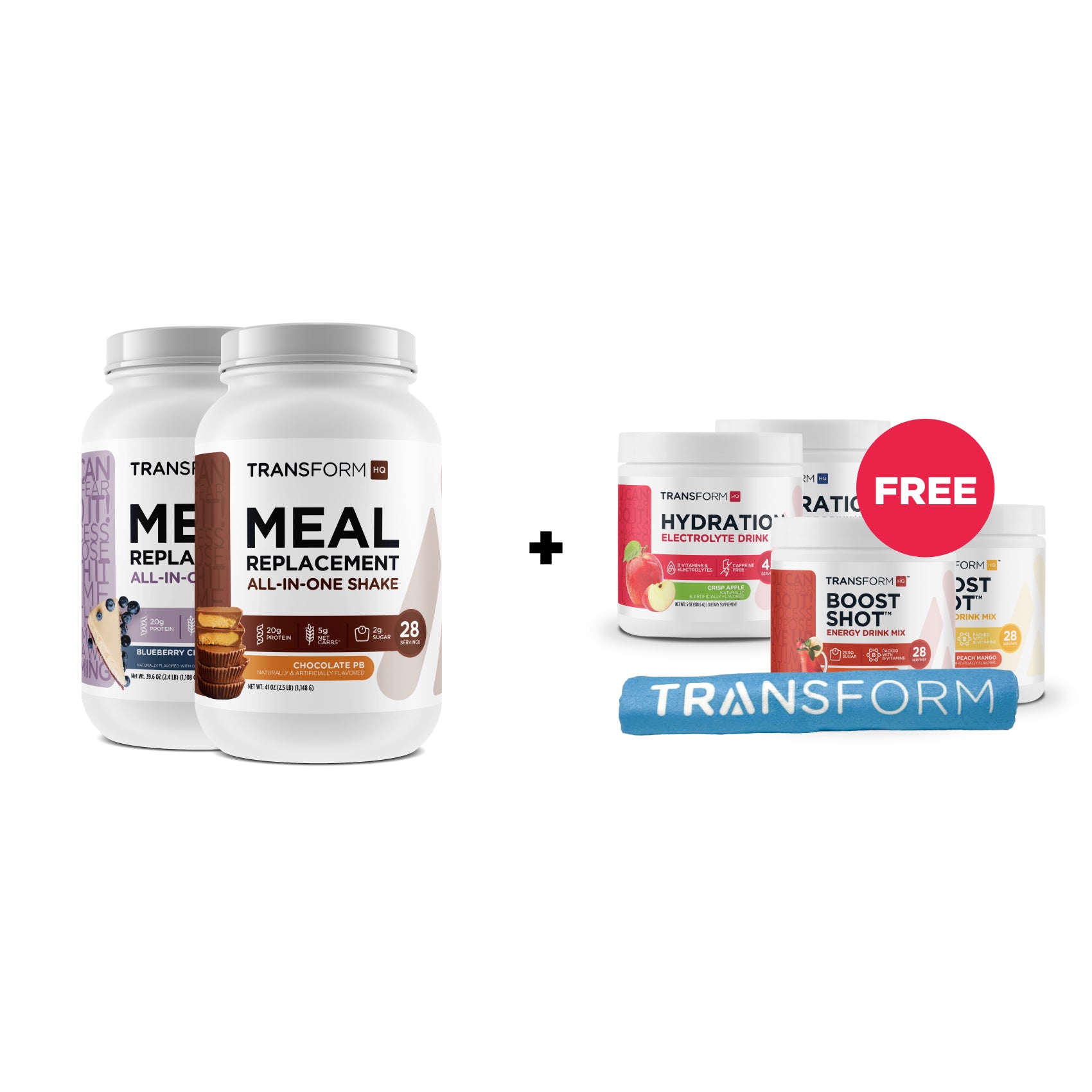 Buy 2 Shakes, Get 2 Boost Shots, 2 Hydrations, + Transform Towel Free - TransformHQ