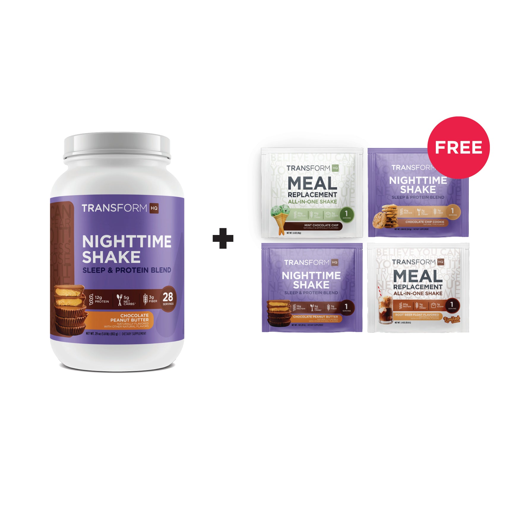 20% Off Nighttime Shake + 4 Single-Serving Shake Packs Free - TransformHQ