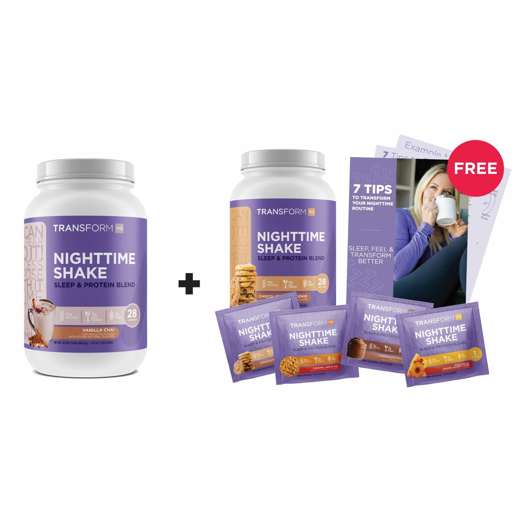Buy 1 Nighttime Shake, Get 1 Nighttime Shake + 4 Nighttime Shake Packs - TransformHQ