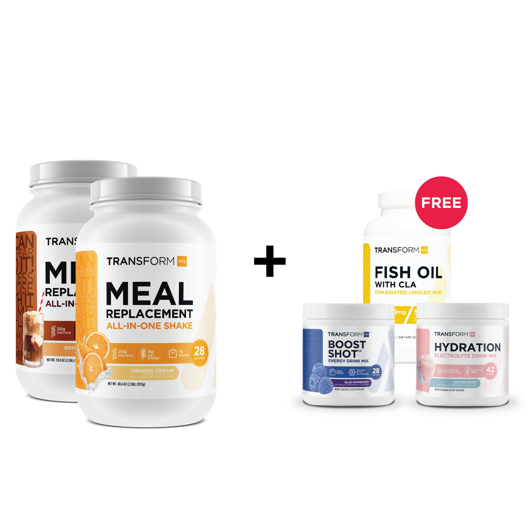 Buy 2 Shakes, Get Boost Shot, Hydration & Fish Oil + CLA Free - TransformHQ