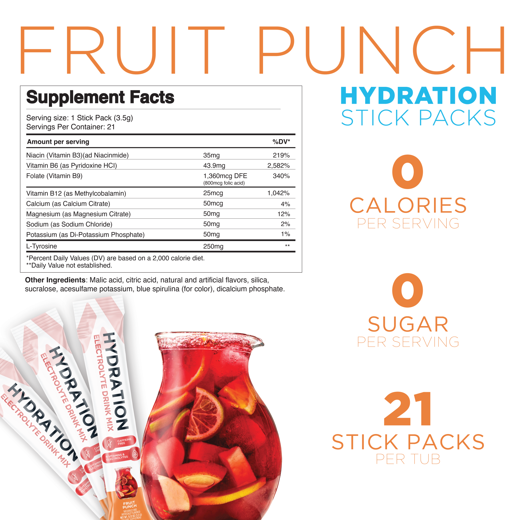 Hydration + Electrolyte Drink Mix (21-Stick Tub) - TransformHQ