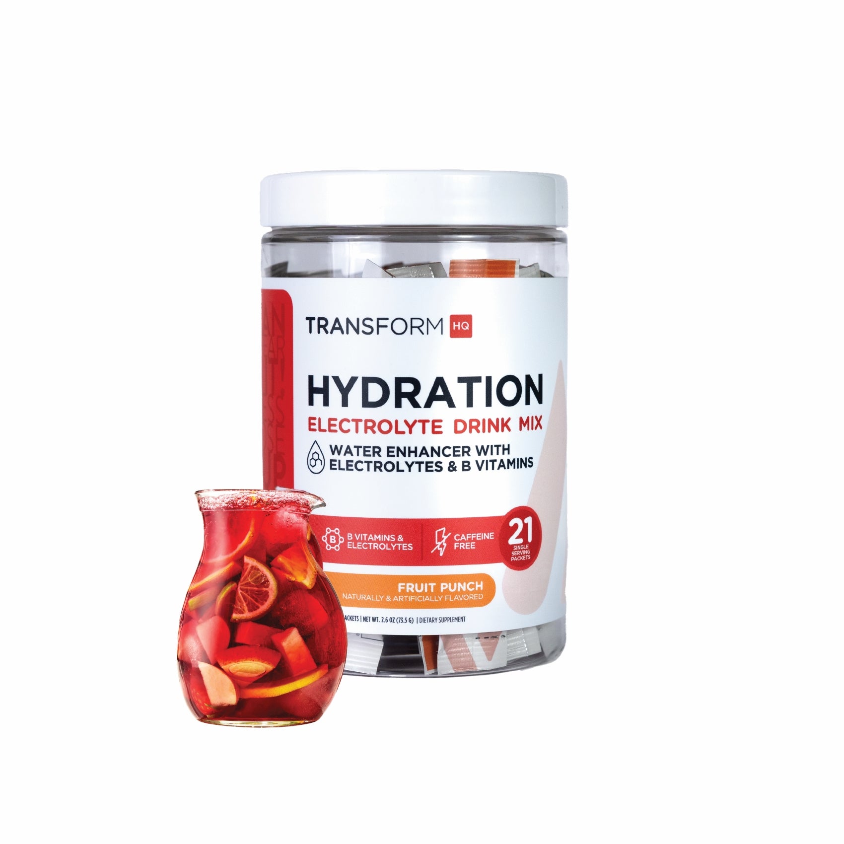 Hydration + Electrolyte Drink Mix (21-Stick Tub) - TransformHQ