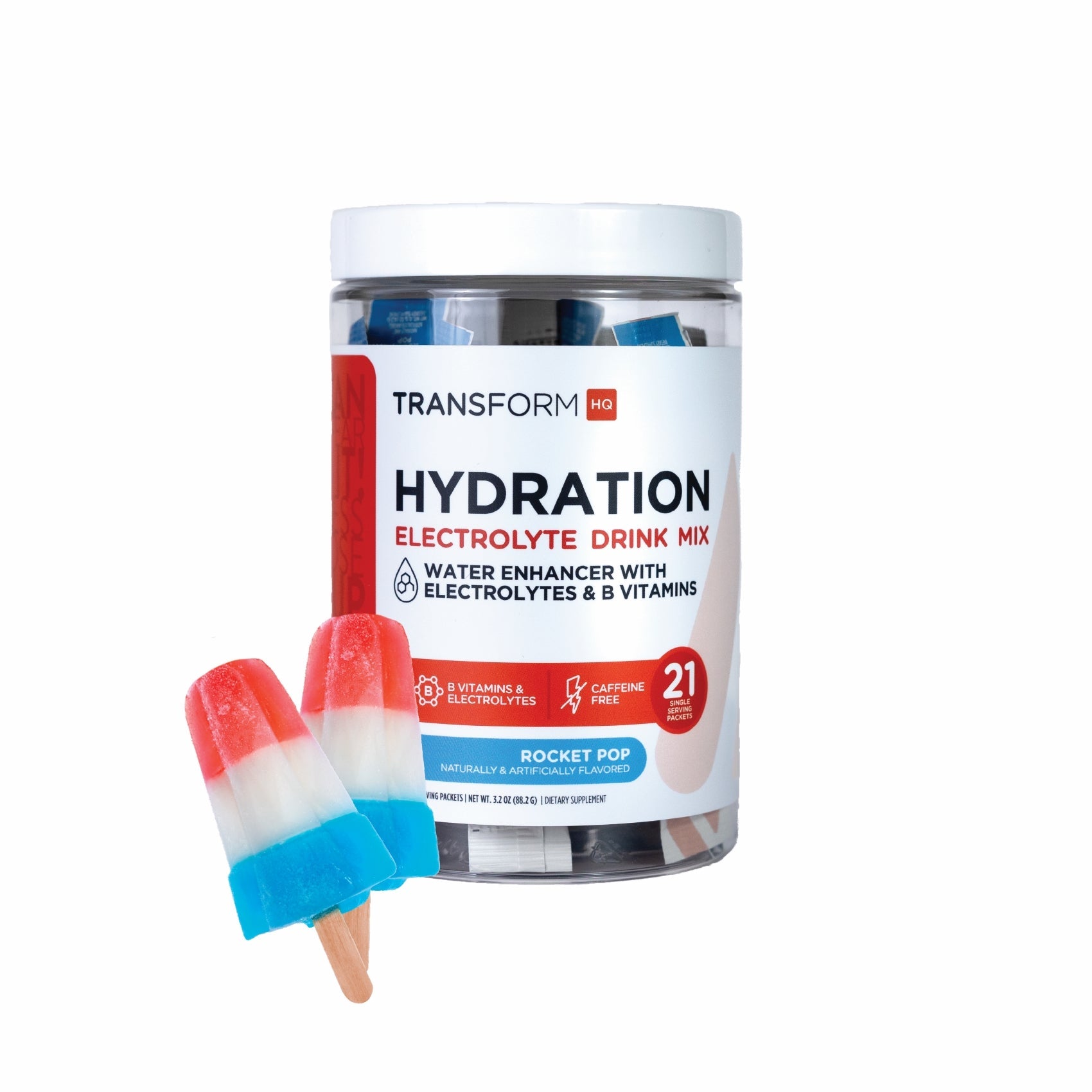 Hydration + Electrolyte Drink Mix (21-Stick Tub $14.99 Bin) - TransformHQ
