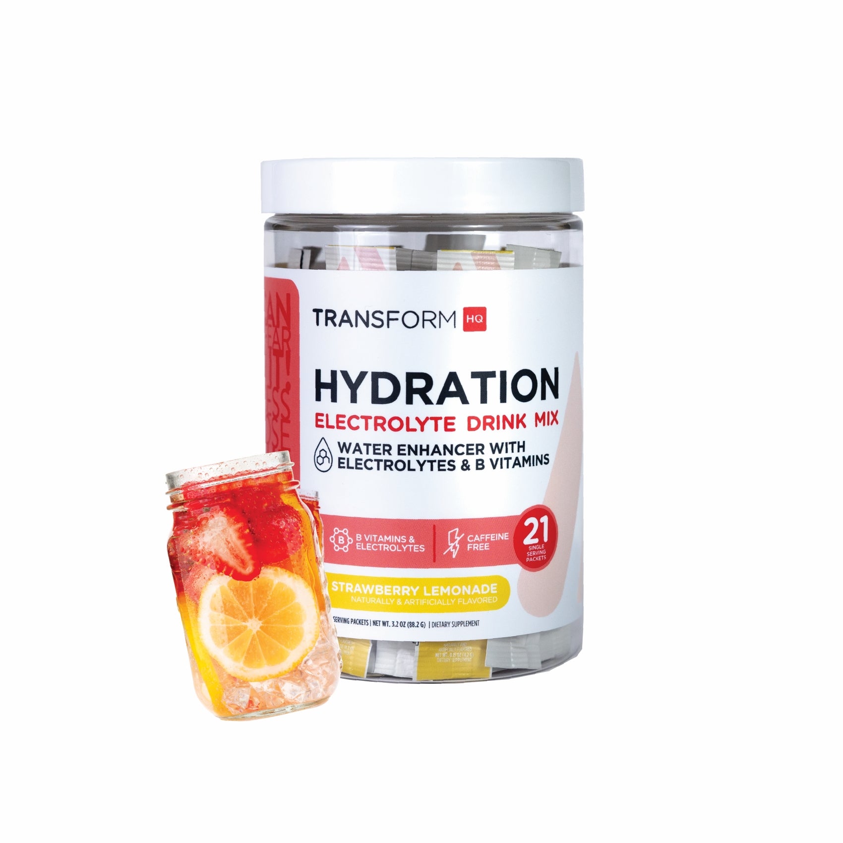 Hydration + Electrolyte Drink Mix (21-Stick Tub) - TransformHQ